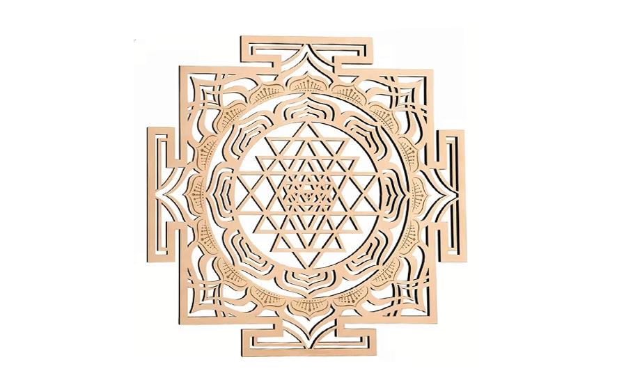 Šrī (Shri) jantra dekors (koks), 30x30cm – RUDRA yoga & healthy food